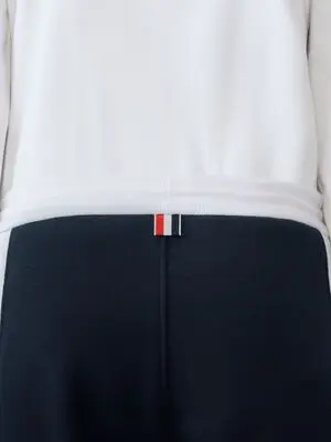 Thom Browne 4-bar Stripe Drawstring Track Pants With Silver-toned Ankle Strap - Blue