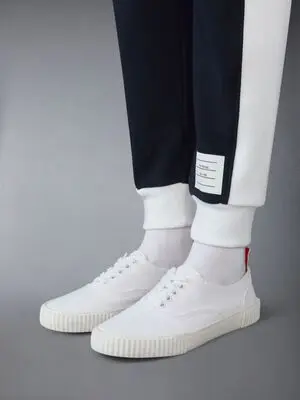 Thom Browne 4-bar Stripe Drawstring Track Pants With Silver-toned Ankle Strap - Blue