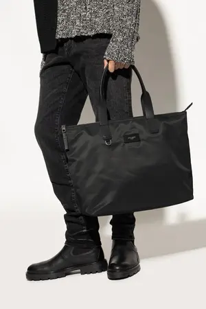 Dolce & Gabbana Logo Patch Shopping Bag - Black