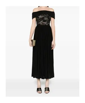Zimmermann Off-shoulder Lace Midi Dress - Black