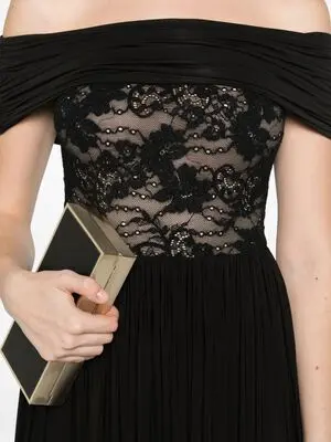 Zimmermann Off-shoulder Lace Midi Dress - Black