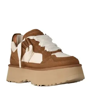 UGG Astromel Logo Debossed Lace-up Sneakers - Chestnut