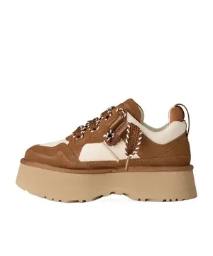 UGG Astromel Logo Debossed Lace-up Sneakers - Chestnut
