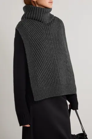 THE ROW Aso Ribbed Cashmere High-neck Tank Vest