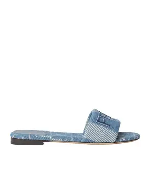 Fendi Sunshine Denim-effect Jacquard Slides