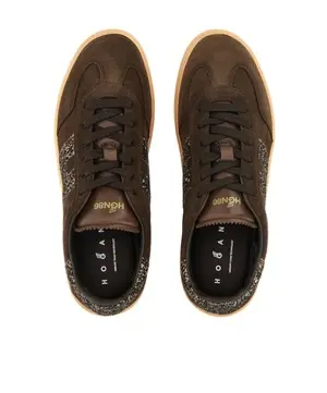 Hogan Suede And Glitter Sneakers - Brown