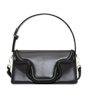 Valentino Garavani Le Deuxième Logo Detailed Shoulder Bag - Black