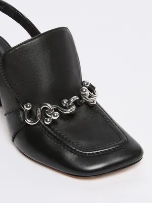 Sportmax Square-toe Heeled Slingback Pumps With Chain Detail