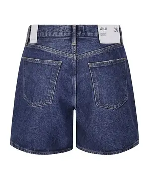 AGOLDE Dame High-rise Wide-leg Denim Shorts - Blue