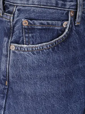 AGOLDE Dame High-rise Wide-leg Denim Shorts - Blue