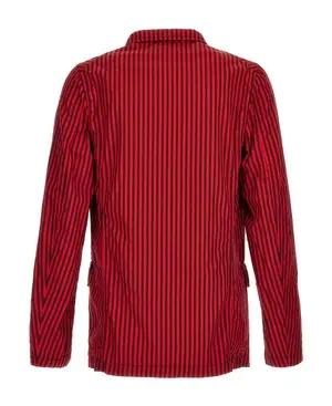 Comme Des Garçons Striped Buttoned Blazer