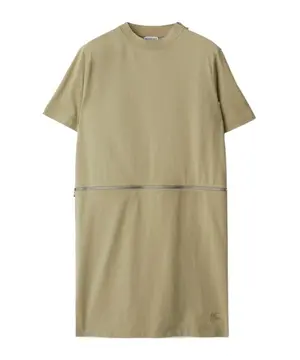 Burberry Logo Embroidered Cotton Dress - No