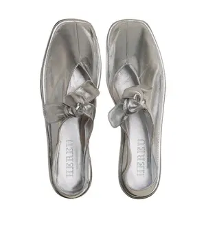 Hereu Metallic Ballerina Flats - Silver
