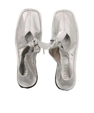 Hereu Metallic Ballerina Flats - Silver