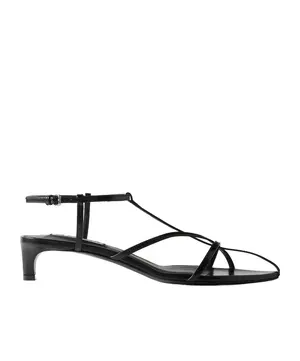 JIL SANDER Leather Strappy High-heeled Sandals - Black