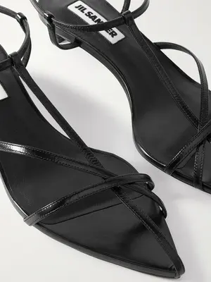 JIL SANDER Leather Strappy High-heeled Sandals - Black