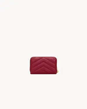 Saint Laurent Cassandre Quilted Wallet - Deep Red