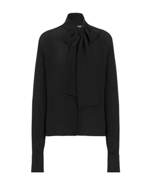 Balmain Crepe Shirt With Bow Detail