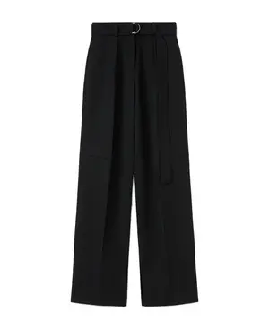 JIL SANDER Belted High-waist Wide-leg Trousers