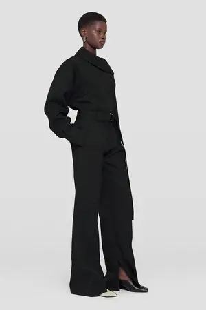 JIL SANDER Belted High-waist Wide-leg Trousers