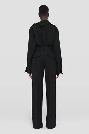 JIL SANDER Belted High-waist Wide-leg Trousers