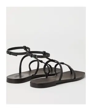 Brunello Cucinelli Embellished Strappy Sandals - Black
