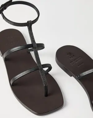 Brunello Cucinelli Embellished Strappy Sandals - Black