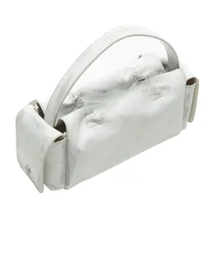 Acne Studios Brushed Leather Pocket Top Handle Bag - White/grey