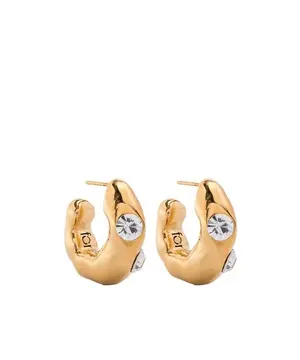 FORTE_FORTE Forte Forte Crystal Embellished Hoop Earrings