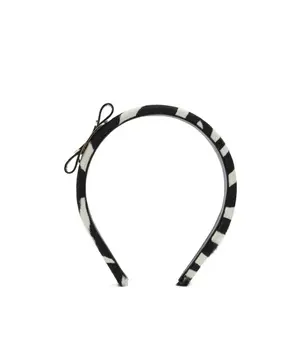 FERRAGAMO Zebra-print Headband With Vara Bow - Black