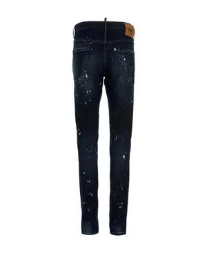 Dsquared2 Distressed Skinny Jeans With Pierced Detail - Black