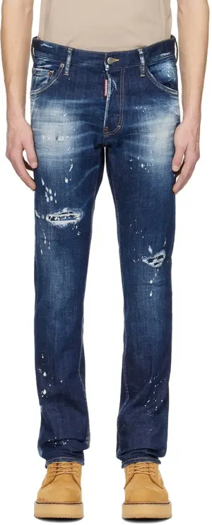 Dsquared2 Distressed Skinny Jeans With Pierced Detail - Black