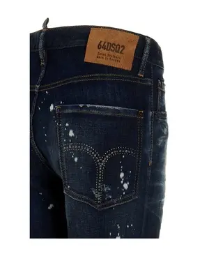 Dsquared2 Distressed Skinny Jeans With Pierced Detail - Black
