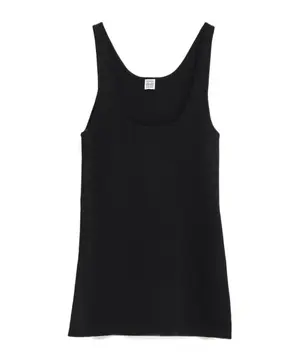 TOTEME Ribbed Knit Tank Top - Black