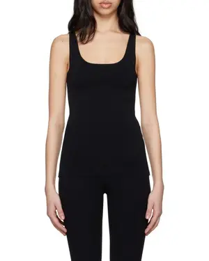 TOTEME Ribbed Knit Tank Top - Black