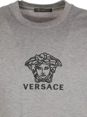 Versace Logo Logo T-shirt With Round Neck