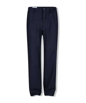 Dries Van Noten Straight Leg Trousers - Navy Blue