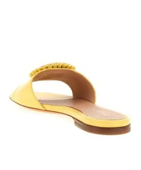 Santoni Corolla Slip-on Sandals With Woven Detail - Yellow