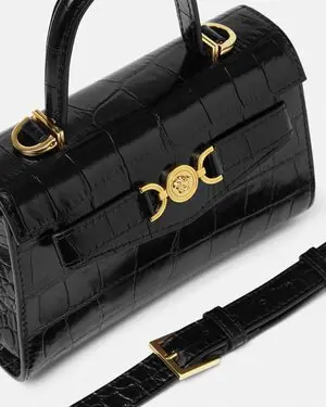Versace Medusa 95 Embossed Small Handbag - Black