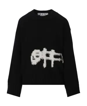 Off-White Logo-intarsia Knit Jumper - Black