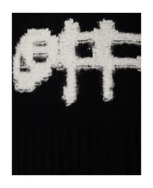 Off-White Logo-intarsia Knit Jumper - Black