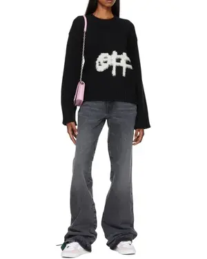 Off-White Logo-intarsia Knit Jumper - Black