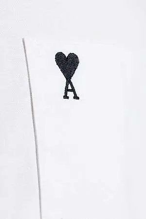 AMI Paris Logo Embroidered Long-sleeve Shirt
