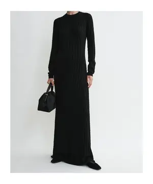 TOTEME Long-sleeve Ribbed Maxi Dress