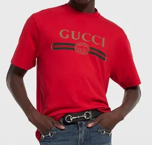 Gucci Logo Printed Jersey T-shirt - Red
