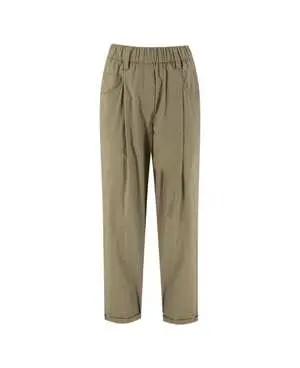 Brunello Cucinelli Elastic Waist Relaxed Fit Trousers - Brown