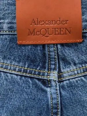 Alexander McQueen Logo Patch Straight-leg Jeans - Blue