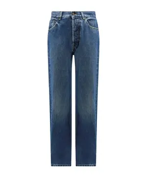 Alexander McQueen Logo Patch Straight-leg Jeans - Blue