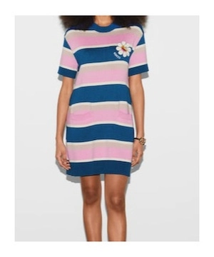 Gucci Striped Knit Dress With Appliqu