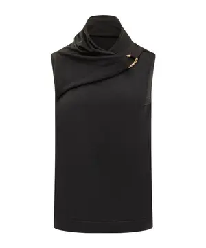 JIL SANDER Sleeveless Knitted Top With Frill Detail